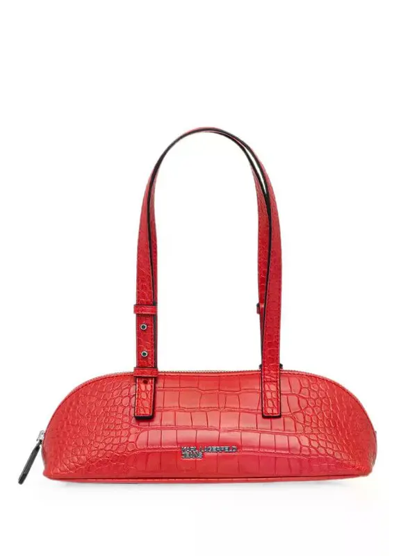 Karl Lagerfeld Croc-effect Logo-plaque Tote Bag - Red