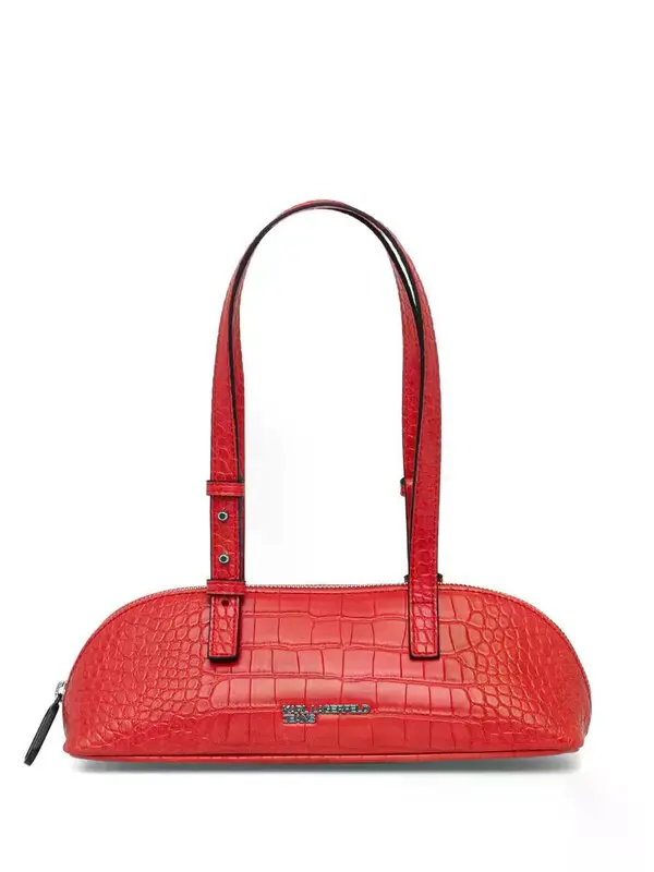 Karl Lagerfeld Croc-effect Logo-plaque Tote Bag - Red