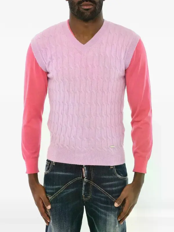 Dsquared2 Cable Knit V-neck Vest