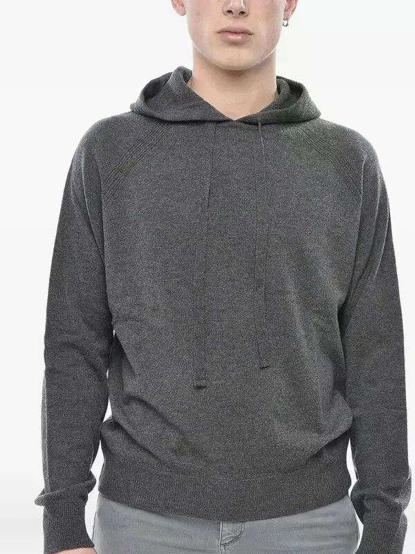 PAOLO PECORA Virgin Wool Hoodie - Grey