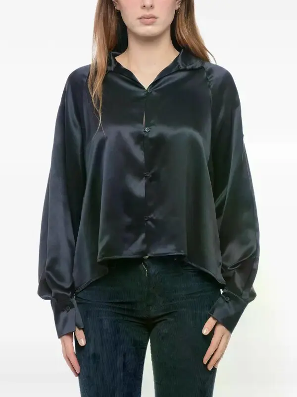 COGO Button-detail Silk Shirt