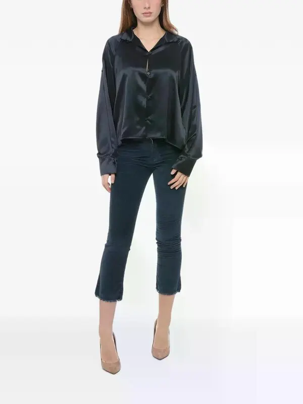 COGO Button-detail Silk Shirt
