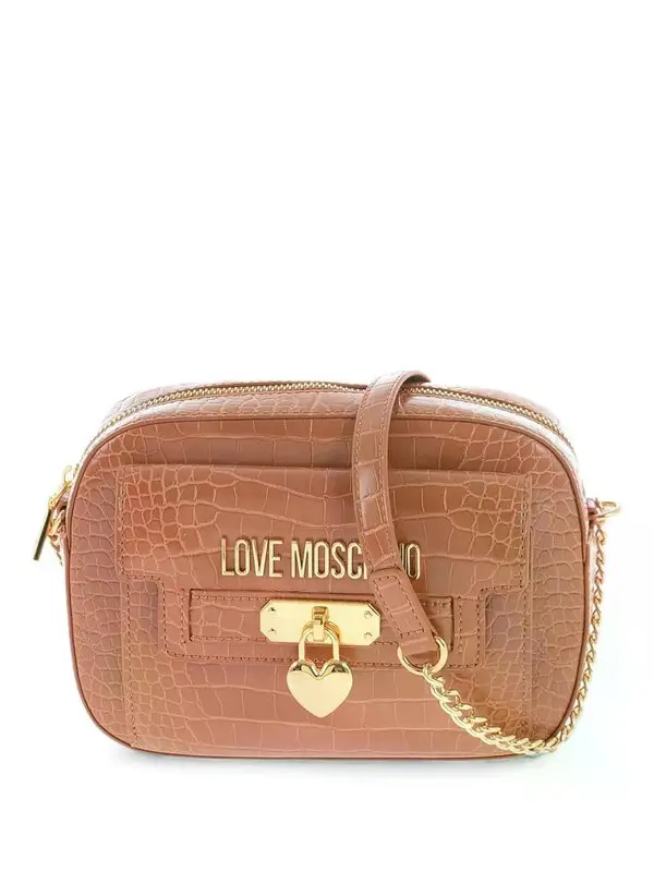 Moschino Crocodile-effect Cross Body Bag - Brown