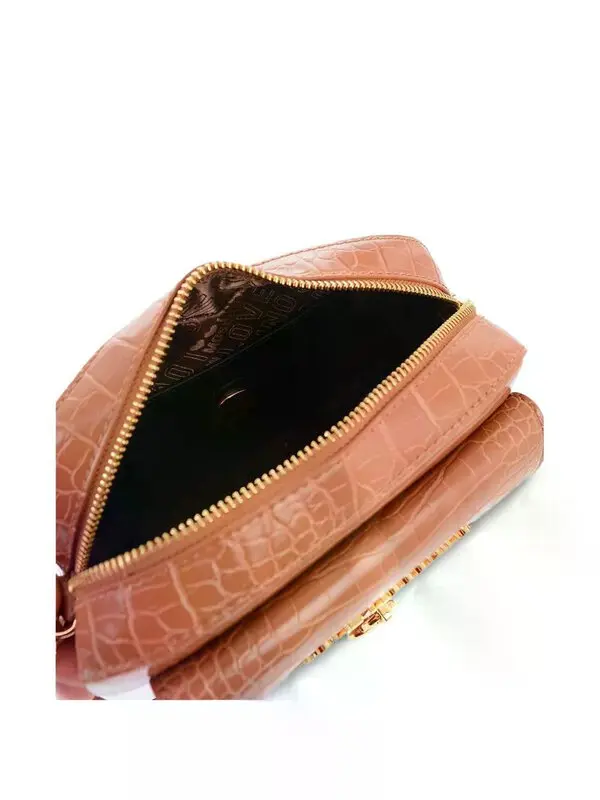 Moschino Crocodile-effect Cross Body Bag With Heart Padlock
