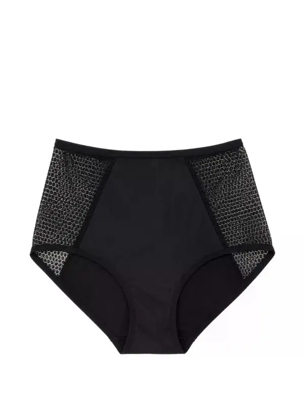 YASMINE ESLAMI Lou Mesh-panel Briefs - Black