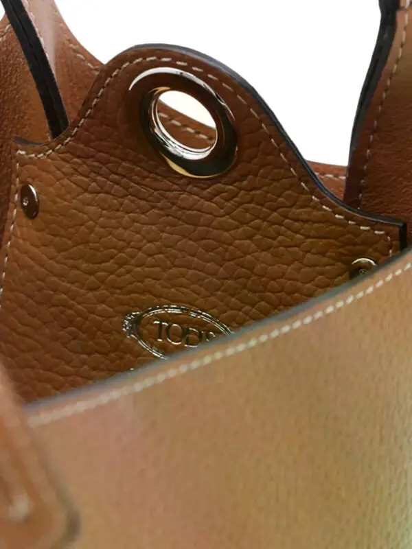 TOD'S Logo-embossed Leather Bucket Bag - Brown