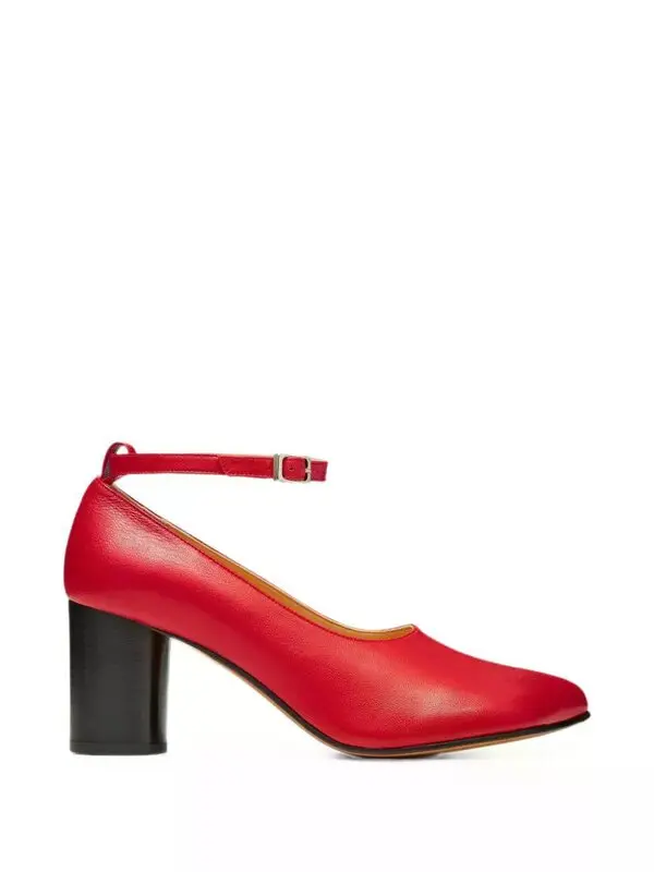 NICCOLO PASQUALETTI Obliqua Block-heel Pumps - Red