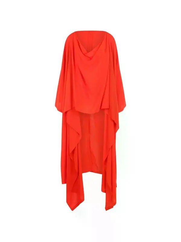 Yohji Yamamoto Draped Asymmetric Cape - Red