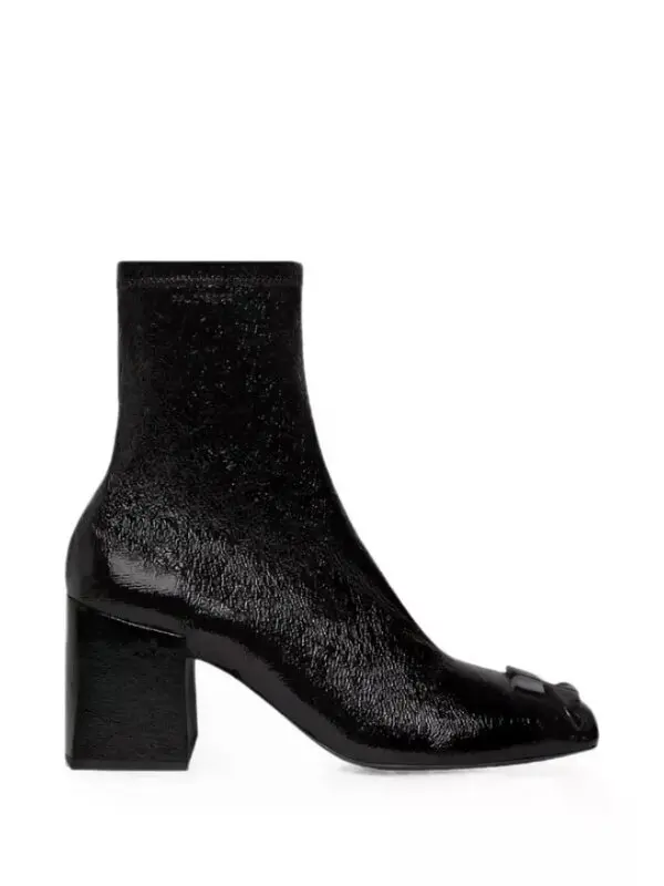 COURREGES Reedition Vinyl Logo-plaque Ankle Boots - Black