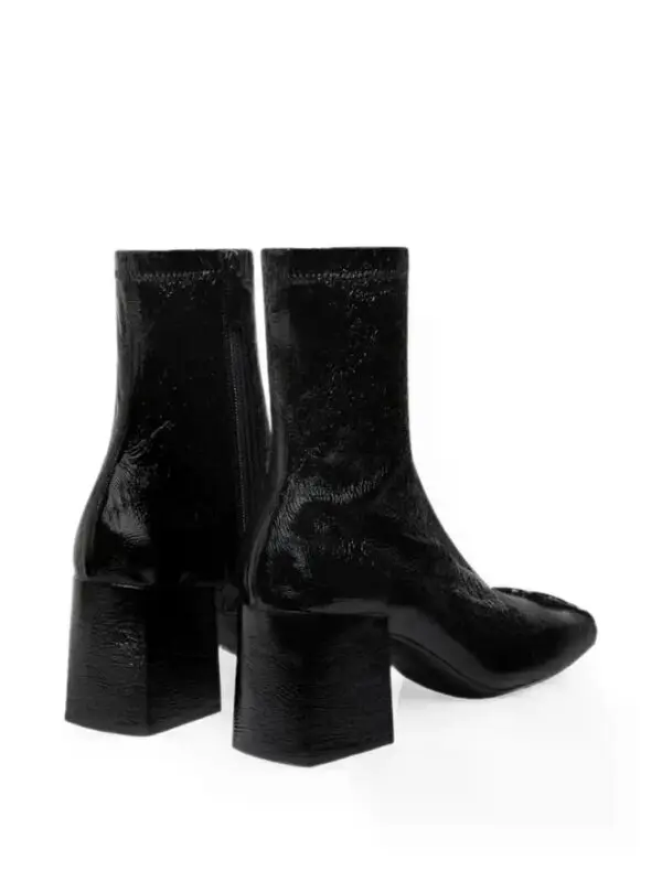 COURREGES Reedition Vinyl Ankle Boots With Logo Plaque - Black