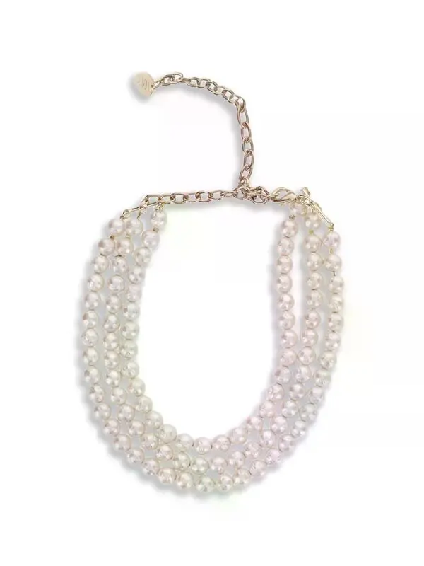 Lisa C Triple-strand Faux Pearl Necklace - Gold