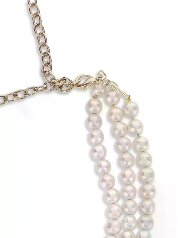 Lisa C Triple-strand Faux Pearl Necklace - Gold