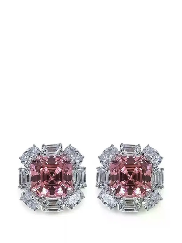 FANTASIA BY DESERIO Cushion-cut Chandelier Earrings - Silver