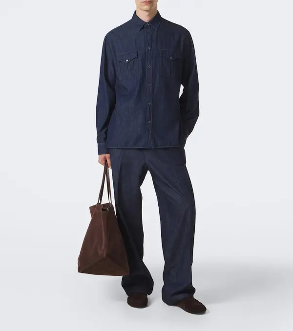 JIL SANDER Maxi Suede Tote Bag