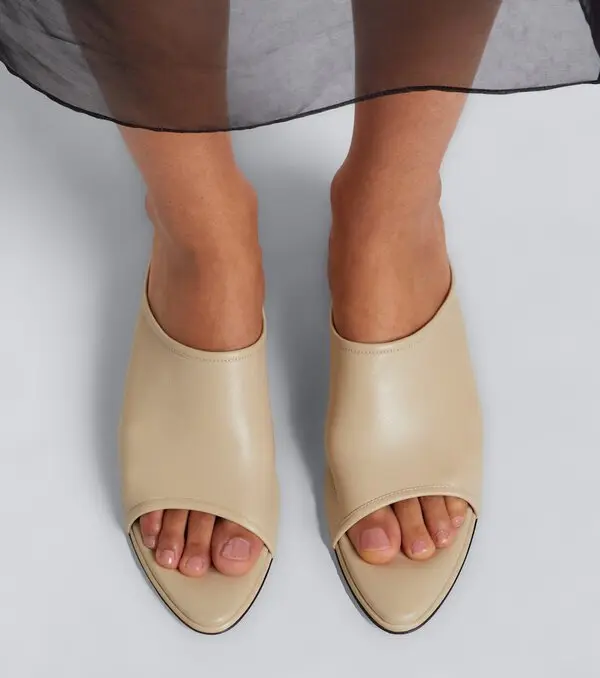 CHRISTEN Stretch Leather Wedge Mules