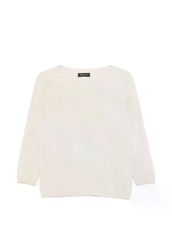 Fabiana Filippi Fine-knit Three-quarter-sleeve Sweater - Neutrals