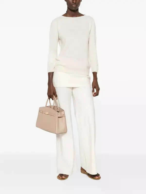 Fabiana Filippi Fine-knit Three-quarter Sleeve Sweater - Neutrals