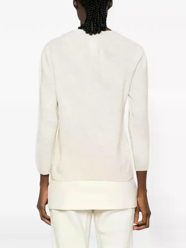 Fabiana Filippi Fine-knit Three-quarter Sleeve Sweater - Neutrals