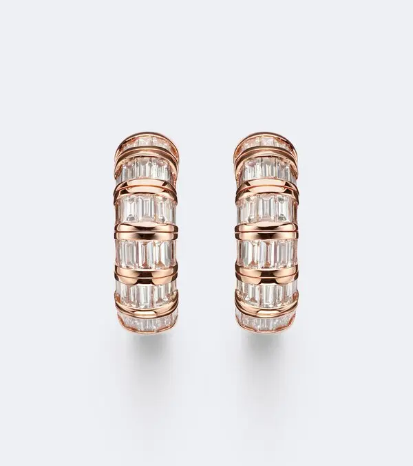 Shay Jewelry 18kt Rose Diamond Huggie Earrings - Gold