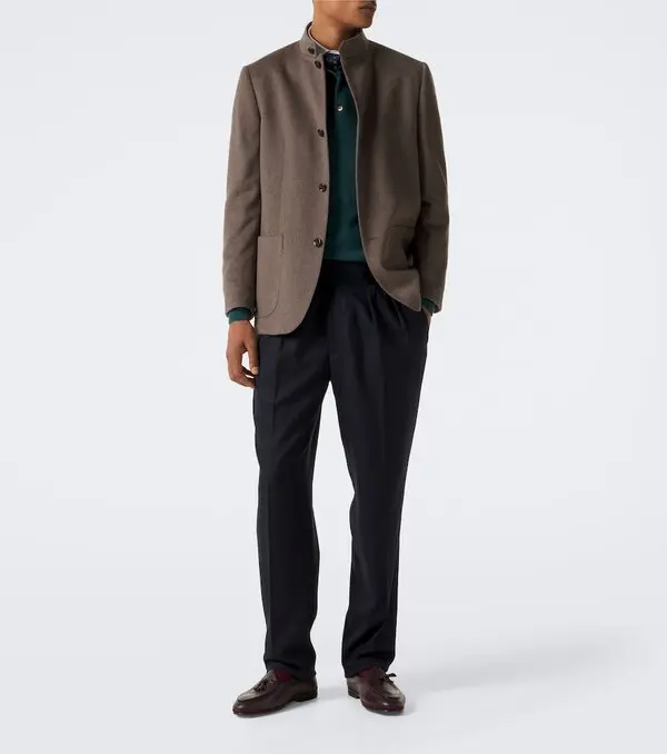 Rubinacci Pleated Virgin Wool Tapered Trousers