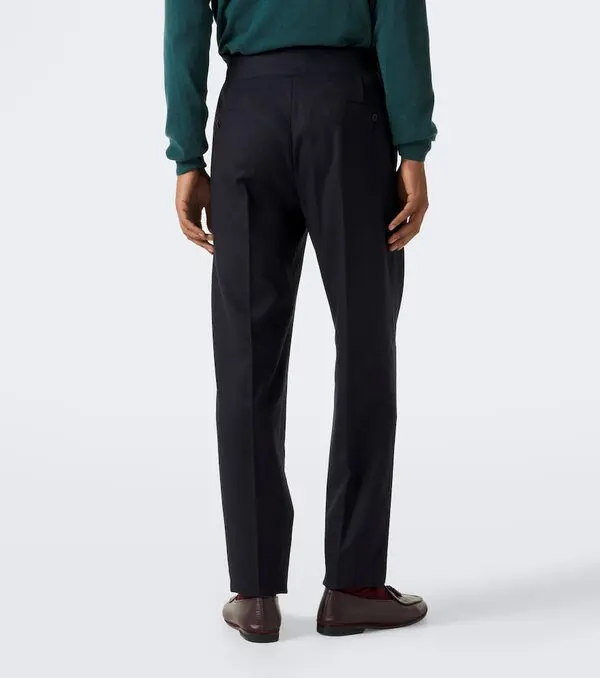 Rubinacci Pleated Virgin Wool Tapered Trousers