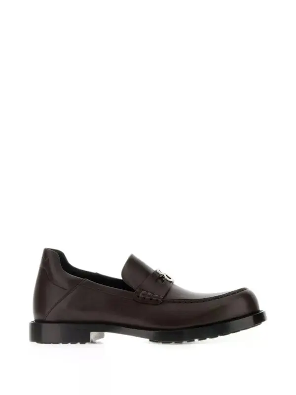 Balenciaga Comfy Logo-plaque Leather Loafers - Brown
