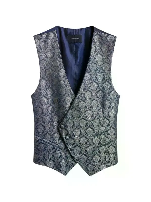 RAMON SANJURJO Double-breasted Jacquard Waistcoat