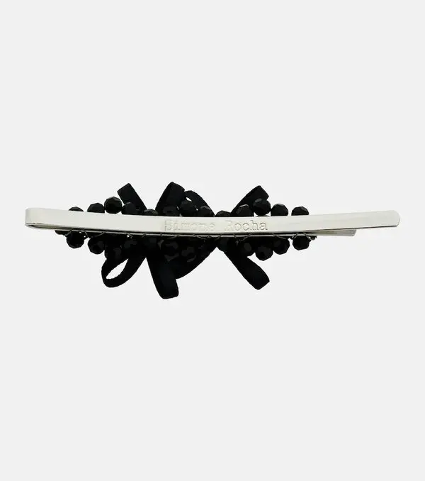 Simone Rocha Embellished Hair Clip - Black