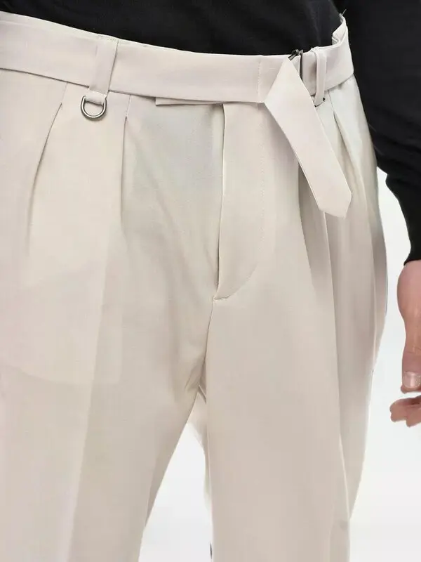 PAOLO PECORA Belted Pleated Trousers