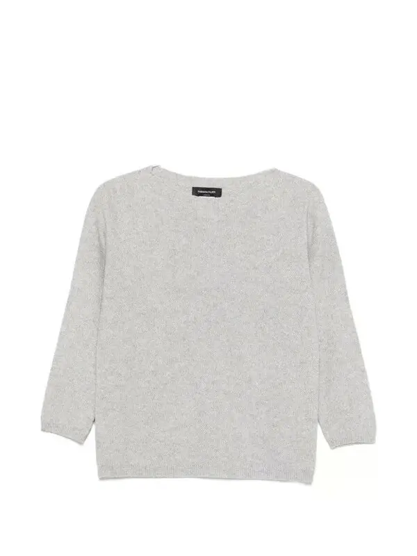 Fabiana Filippi Boat-neck Three-quarter Sleeve Sweater - Grey