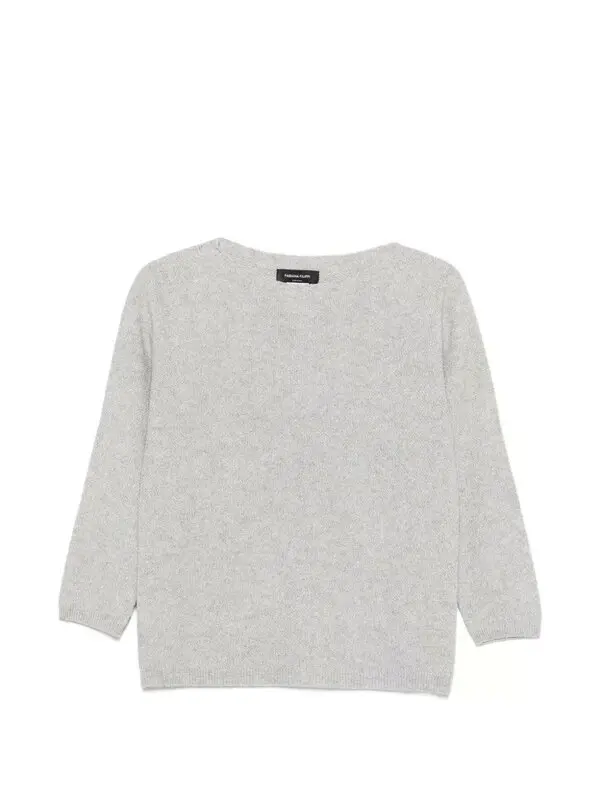 Fabiana Filippi Boat-neck Three-quarter Sleeve Sweater - Grey
