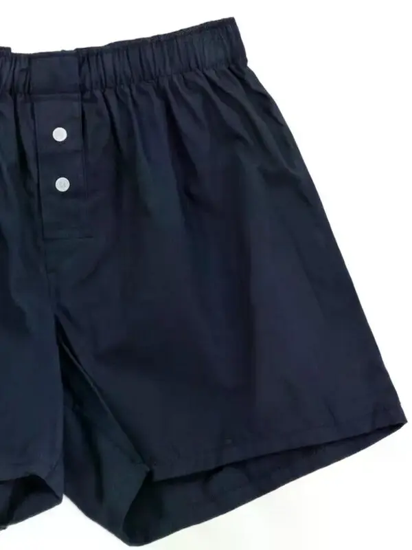 HANDVAERK Elasticated Button-front Boxer Shorts - Blue