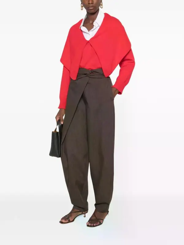 RÓHE Wrap-style Twist-detail Trousers - Brown