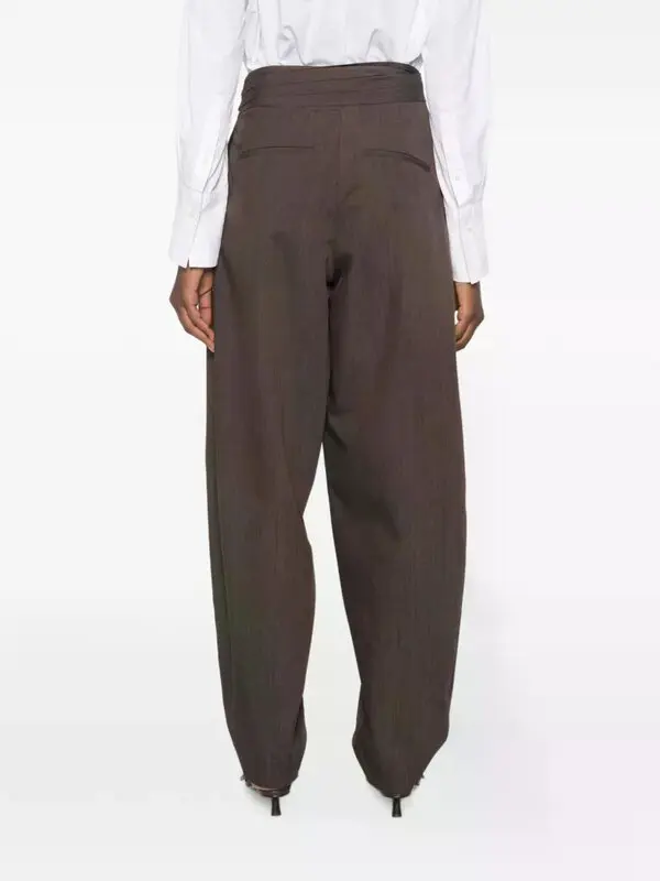 RÓHE Wrap-style Twist-detail Trousers - Brown
