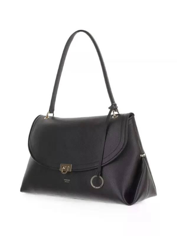 FERRAGAMO Gancini Shoulder Bag - Black