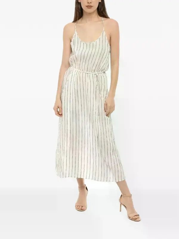 Woolrich Belted Striped Midi Dress - Neutrals