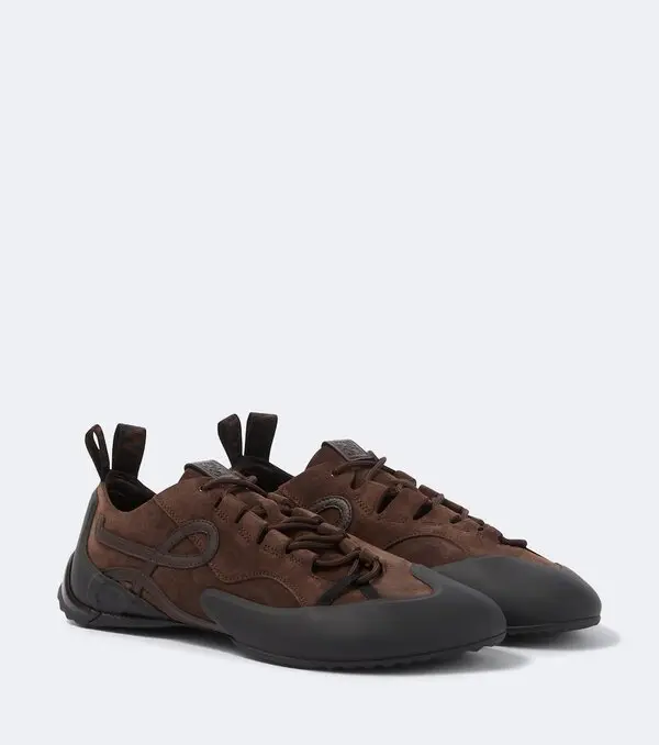 Loewe Grip Anagram Suede Sneakers - Brown