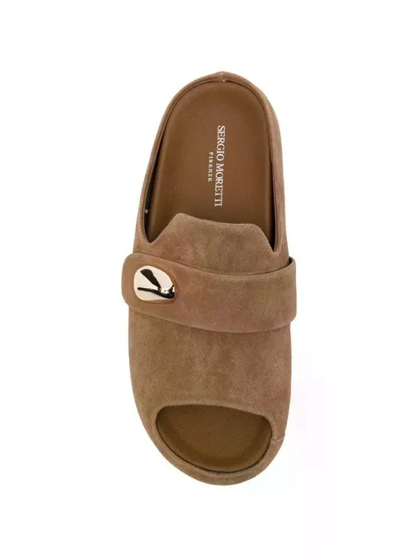 SERGIO MORETTI FIRENZE Embellished Peep-toe Slippers