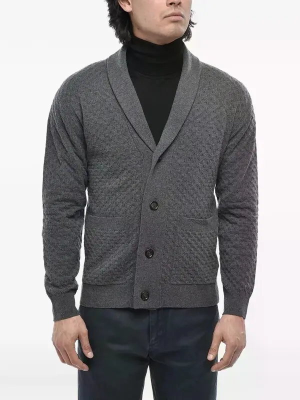 PAOLO PECORA V-neck Waffle-knit Cardigan