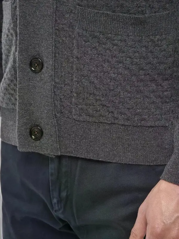 PAOLO PECORA V-neck Waffle-knit Cardigan