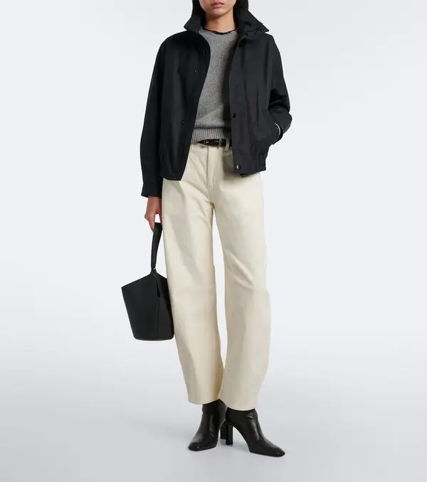 NILI LOTAN Tribeca Cotton-blend Corduroy Barrel-leg Pants - White