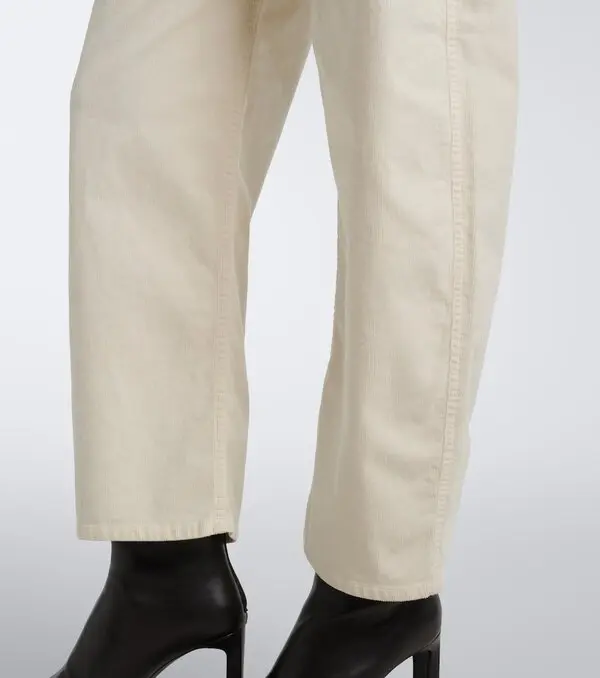 NILI LOTAN Tribeca Cotton-blend Corduroy Barrel-leg Pants - White
