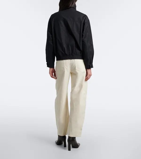 NILI LOTAN Tribeca Cotton-blend Corduroy Barrel-leg Pants - White