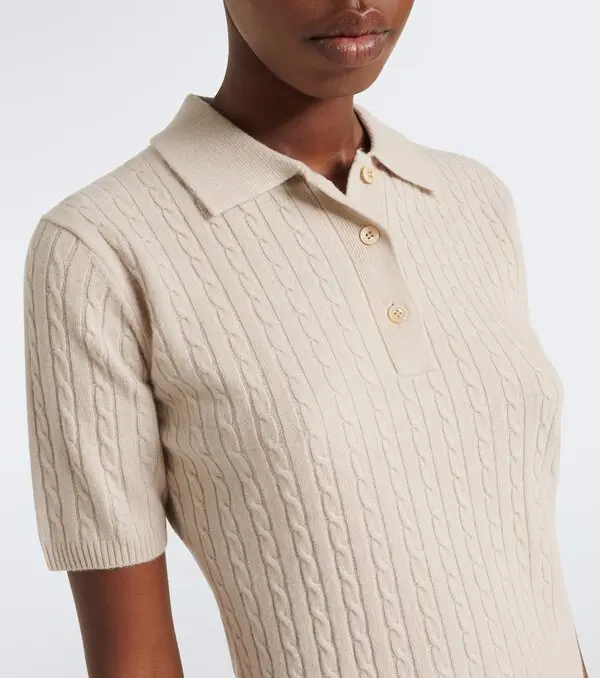 Eleventy Cable-knit Cashmere Polo Shirt