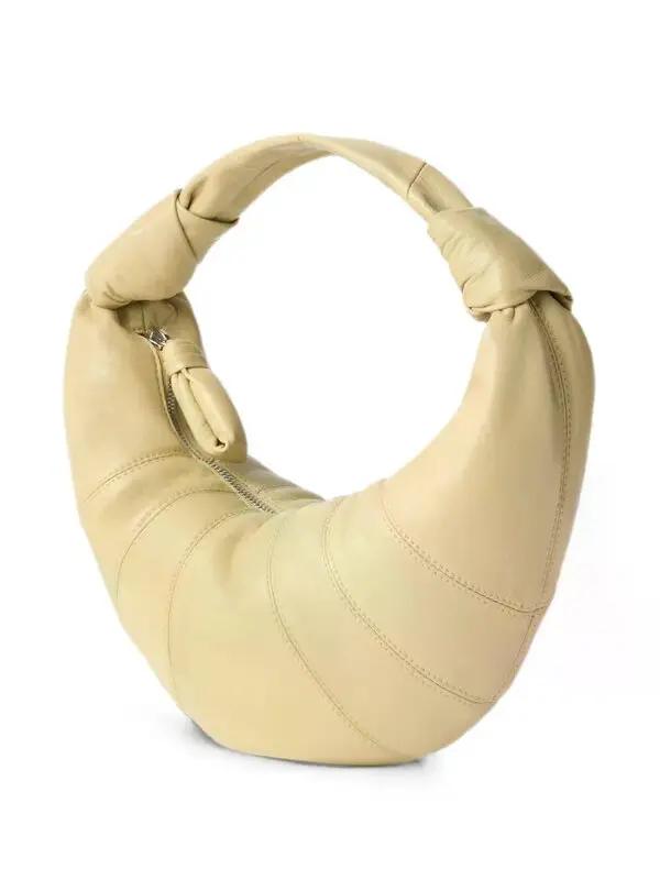 LEMAIRE Mini Fortune Croissant Bag In Leather - Neutrals