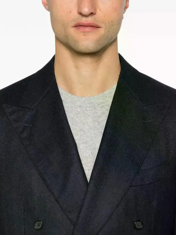 Canali Double-breasted Peak-lapels Wool Blazer