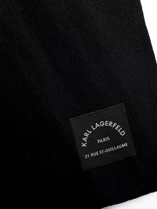 Karl Lagerfeld Logo-patch Ribbed Scarf