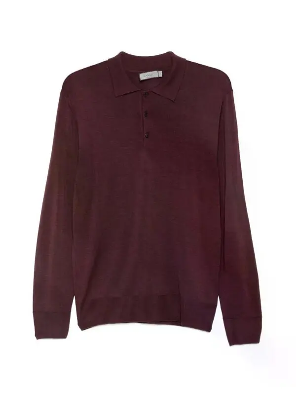 Canali Long-sleeve Polo Shirt - Purple