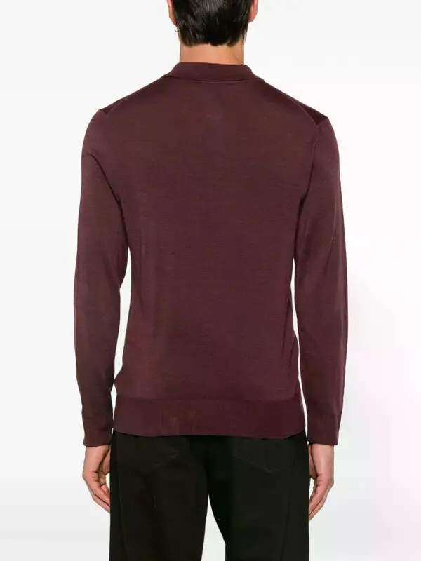 Canali Long-sleeve Polo Shirt - Purple