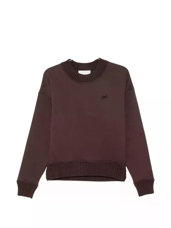 Closed Ribbed-trim Logo-embroidered Sweatshirt